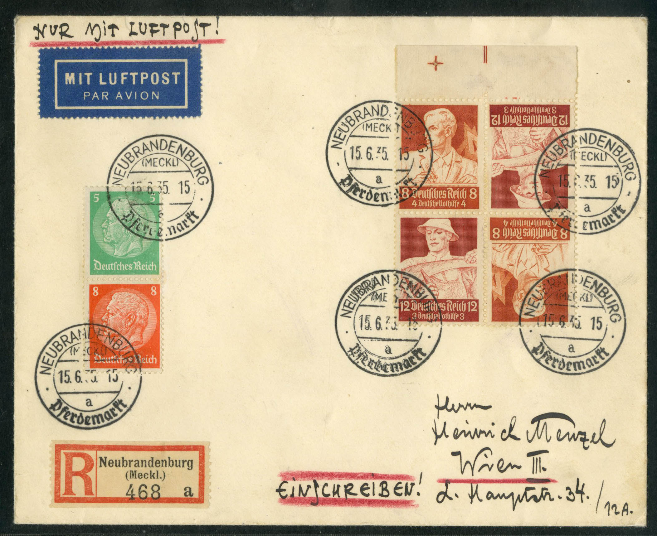 Dt. Reich, K 24 OR 1 + K 24 + S 119, Passerkreuz, Michel-Handbuch 80 ...